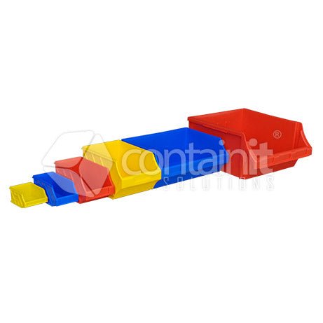 Red Plastic Parts Bin